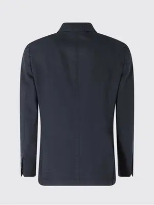 SANTANIELLO Single-breasted Cotton Blazer - Blue