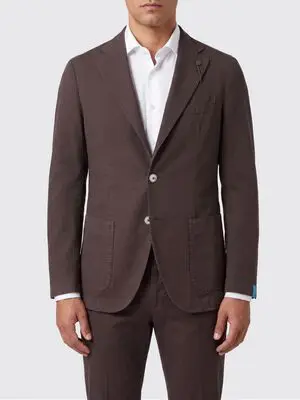 SANTANIELLO Single-breasted Cotton Blazer - Dark