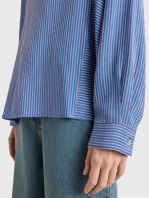 Momoni Striped Viscose And Silk Blend Blouse