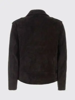 Y’s Suede Biker Jacket With Biker Collar, Epaulettes, And Adjustable Belt