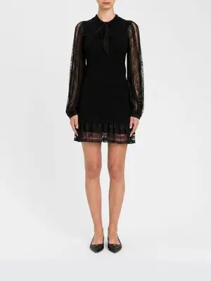 TWINSET Viscose Knit And Lace Dress - Black