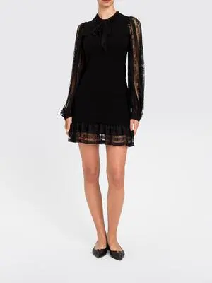 TWINSET Viscose Knit And Lace Mini Dress