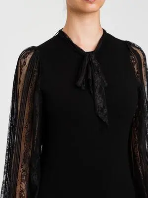TWINSET Viscose Knit And Lace Mini Dress
