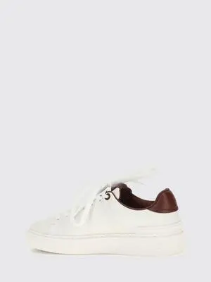 Balmain B-court Smooth Leather Sneakers With Printed Logo - White 1