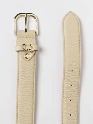 COCCINELLE Leather Belt With Gold Tone Buckle