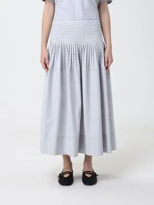 Paul Smith Striped Cotton Blend Skirt - Gnawed Blue