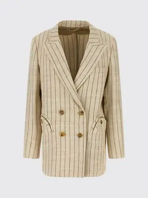 BLAZÉ MILANO Pinstriped Linen Double-breasted Blazer
