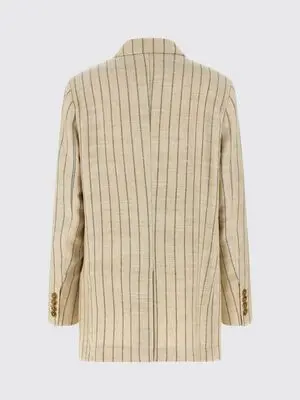 BLAZÉ MILANO Pinstriped Linen Double-breasted Blazer
