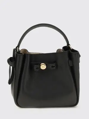 Tory Burch Romy Mini Grained Leather Bucket Bag - Black