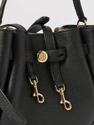 Tory Burch Romy Mini Grained Leather Bucket Bag - Black