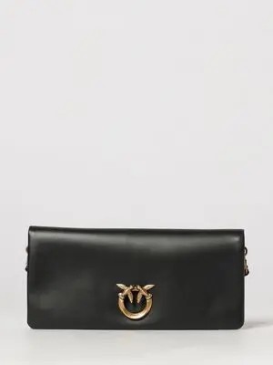 Pinko Click Soft Horizontal Leather Clutch - Black