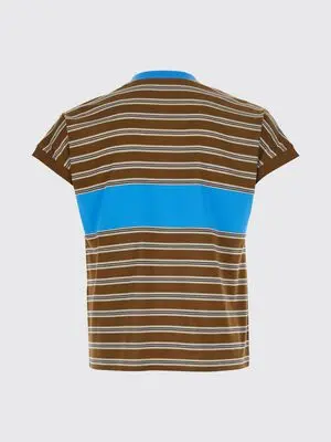Versace Striped Cotton T-shirt With Crew Neck And Contrast Trims - Hazel