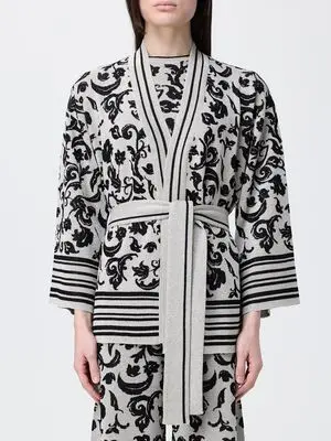 Liu Jo Viscose Cardigan With Baroque Pattern By - Silver