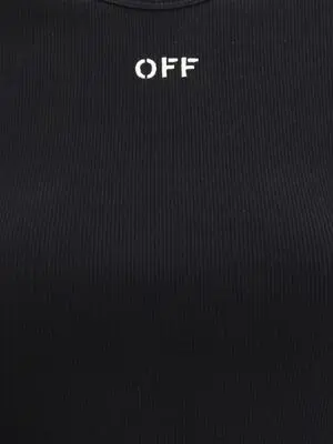 Off-White Cotton T-shirts With Logo - Black