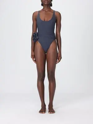 Magda Butrym Floral Appliqué One-piece Swimsuit - Grey