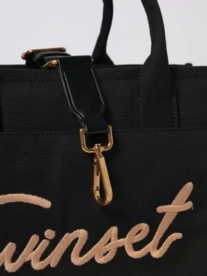 TWINSET Signature Canvas Tote Bag With Embroidered Logo