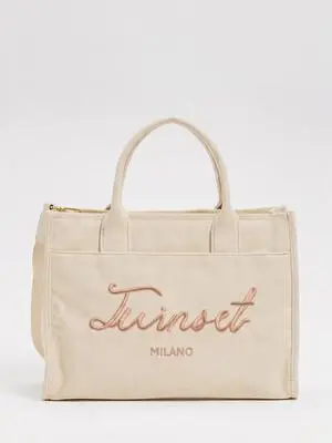 TWINSET Signature Canvas Bag - Sand