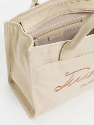 TWINSET Signature Canvas Bag - Sand