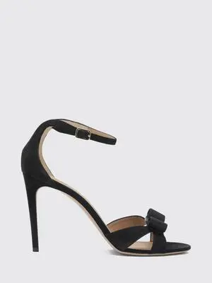 FERRAGAMO Suede Sandal With Vara Bow - Black