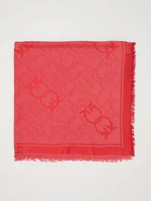 Pinko Love Birds Monogram Viscose-blend Square Scarf - Red