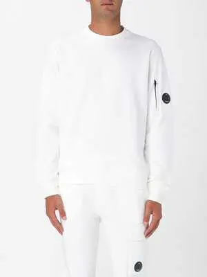 C.P. COMPANY Crewneck Sweatshirt With Lens Detail - White