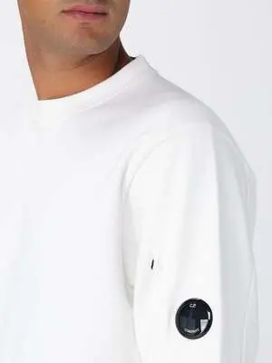 C.P. COMPANY Crewneck Sweatshirt With Lens Detail - White