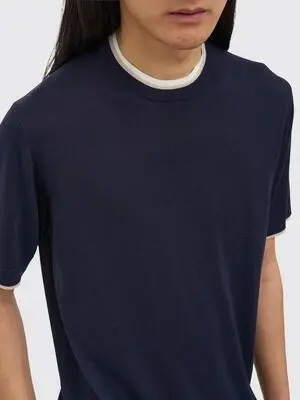 PAOLO PECORA Cotton And Silk Knit Sweater - Blue