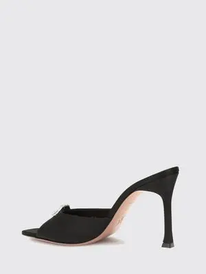 Amina Muaddi Camelia Crystal Embellished Stiletto Sandals - Black