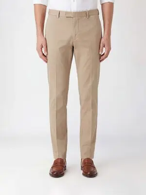 SANTANIELLO Gabardine Chino Trousers - Beige
