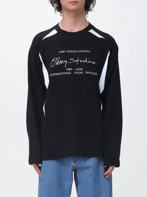 Obey Cotton T-shirt With Logo - Black