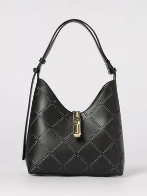 Furla Goccia Perforated Leather Bag - Black