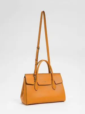 TWINSET Grained Faux Leather Bag - Yellow