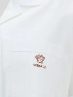 Versace Medusa Logo Cropped Cotton Shirt
