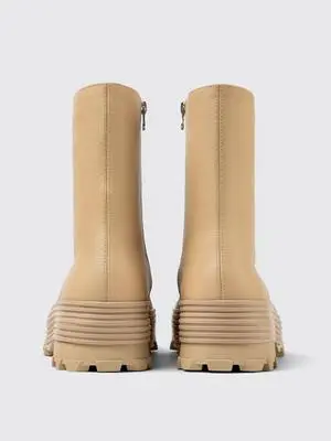 Camper Zip Up Ankle Boots - Beige