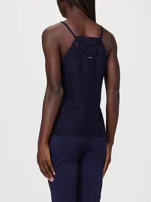 TWINSET Embroidered Linen And Viscose Top - Blue