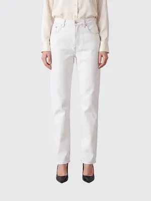 Versace Medusa Logo Mid-rise Straight Fit Jeans In Denim - White
