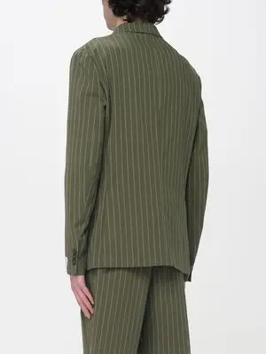 PAOLO PECORA Pinstriped Cotton Double Breasted Blazer
