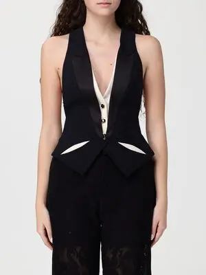 Elisabetta Franchi Single Breasted Vest - Black