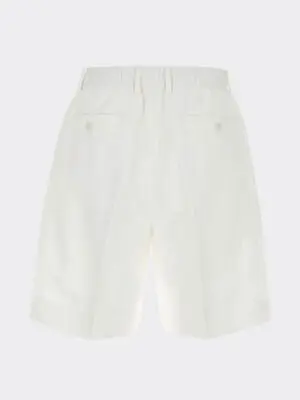 Brioni Tailored Linen And Cotton Blend Shorts