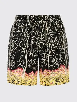 Y’s Graphic Print Shorts In Rayon With Elasticated Waist