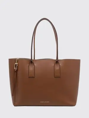 Marc Jacobs Pop J Marc Work Tote Bag In Leather With Double J Logo - Brown