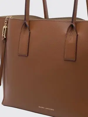 Marc Jacobs Pop J Marc Work Tote Bag In Leather With Double J Logo - Brown