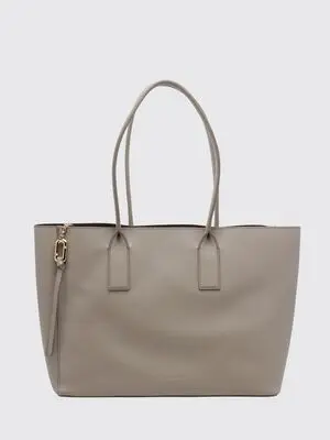 Marc Jacobs Pop J Marc Work Tote Bag In Leather With Double J Logo - Grey