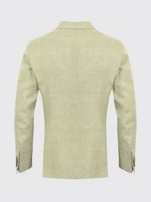 Tagliatore Single-breasted Blazer In Linen And Cotton With Peak Lapels