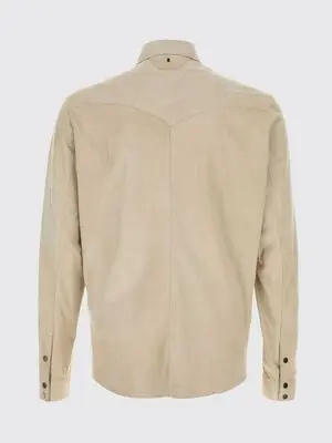 SALVATORE SANTORO Suede Leather Shirt Jacket With A Curved Hem