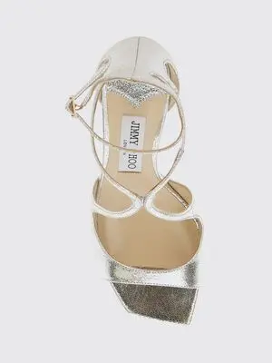 JIMMY CHOO Azia Laminated Leather Sandals - Silver