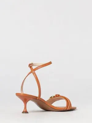 COCCINELLE Finn Leather Sandals - Brick Red