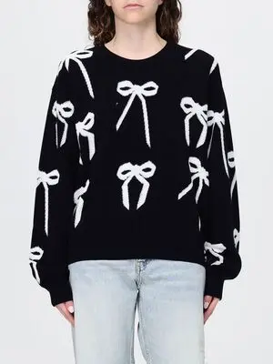 Marc Jacobs Viscose Crew Neck Sweater With Bows - Black