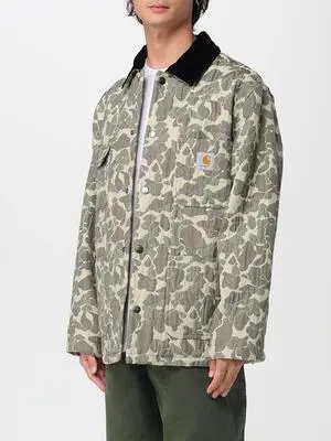 Carhartt Work In Progress Camouflage Pattern Jacket With Velvet Collar