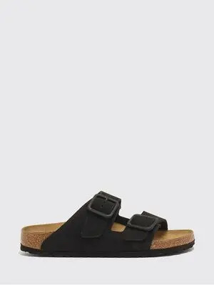BIRKENSTOCK Arizona Wire Buckle Flat Sandals In Nubuck Leather With Double Buckle - Black